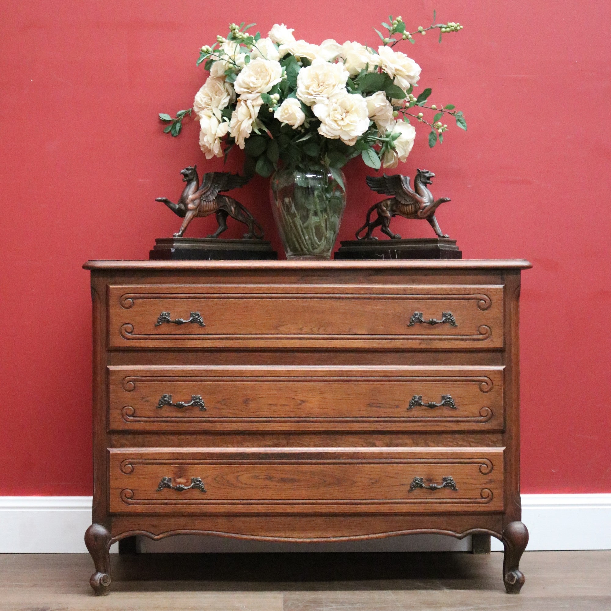 x SOLD French Entry or Foyer Chest, Three Drawer Chest of Drawers with ...