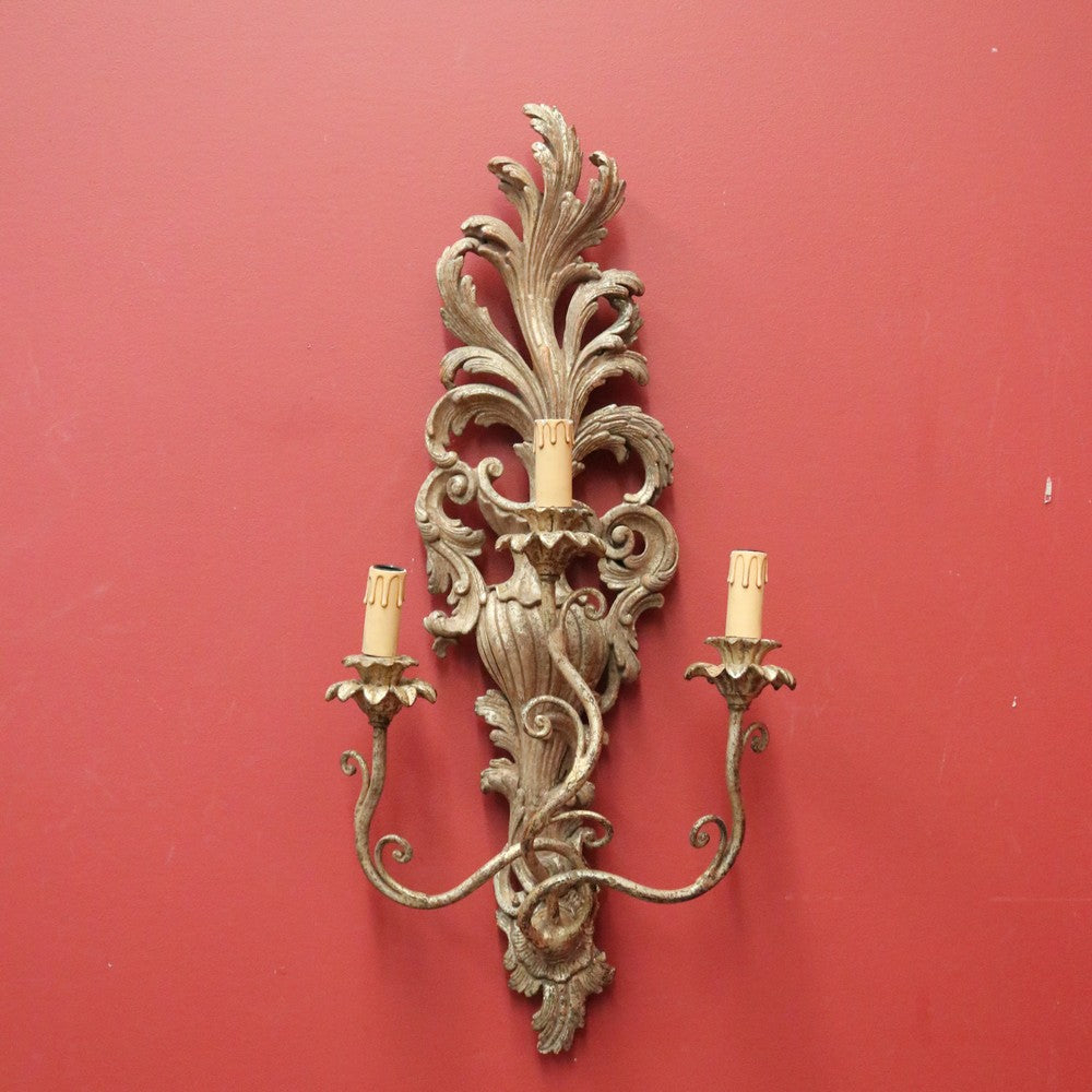 x SOLD Antique Italian Villa Wall Light or Wall Scone with Three Light ...
