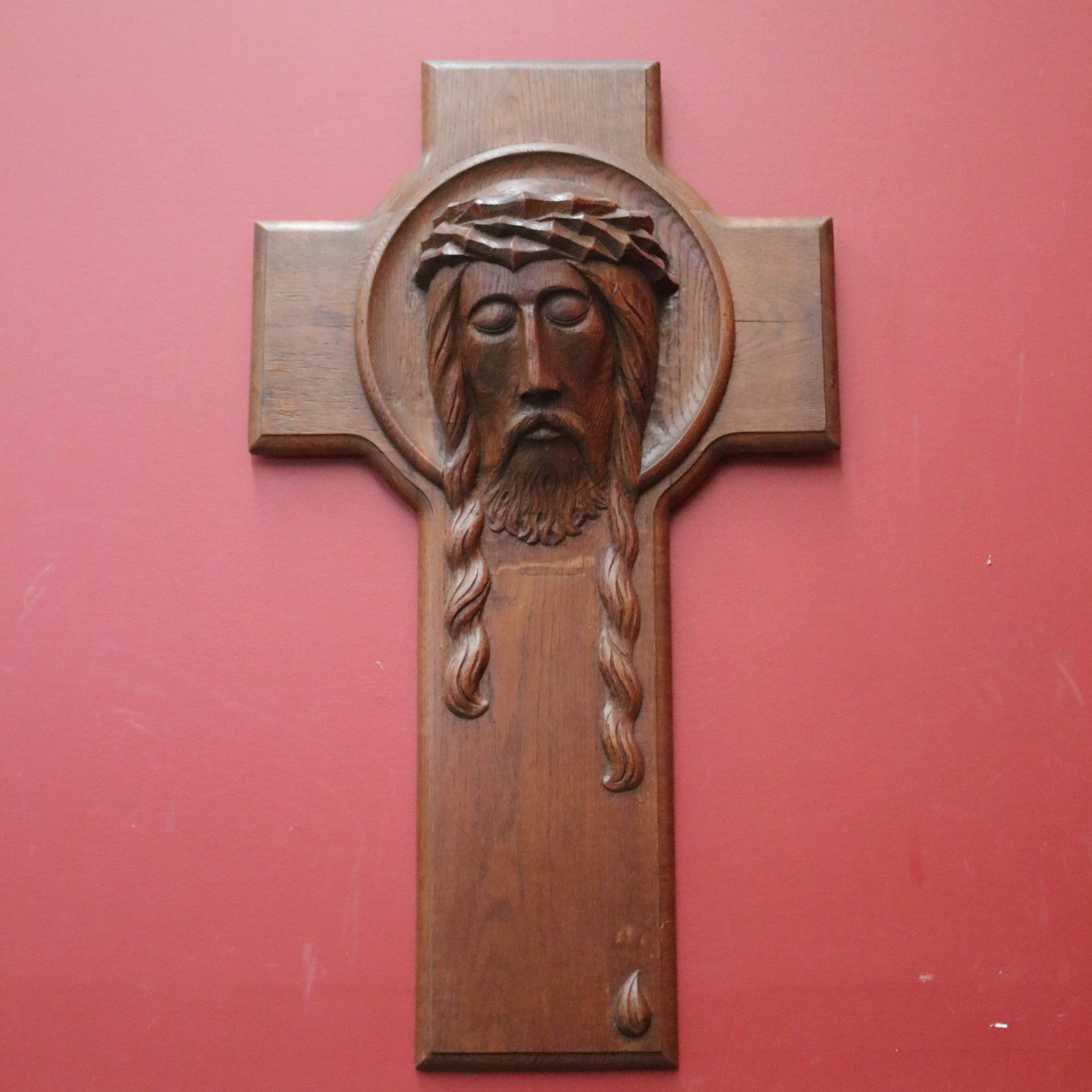 x SOLD Antique Art Deco French Christ on the Cross, Sculpture Wall Art ...