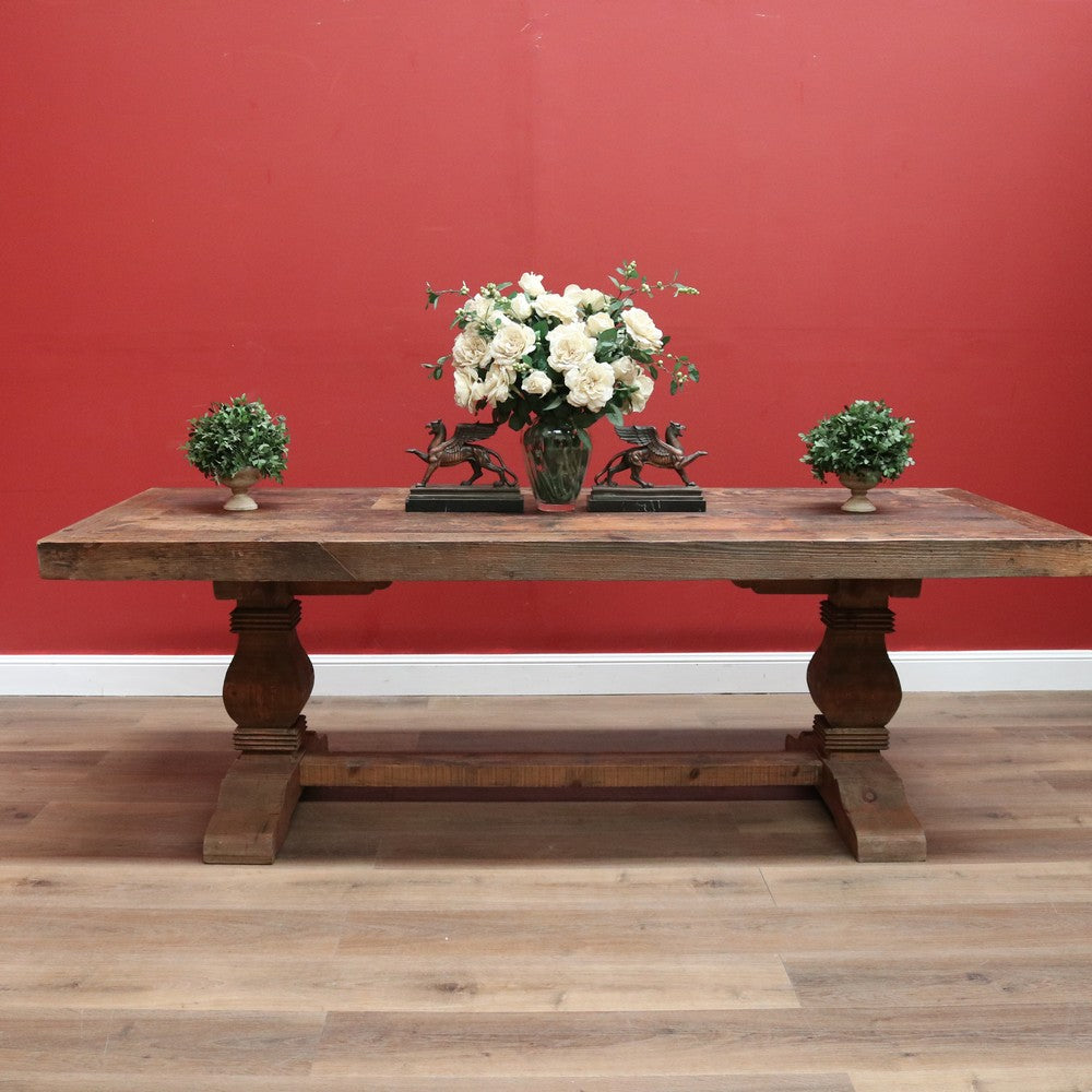 x SOLD Vintage French Style Country Dining Table, Slab Top Table, with ...