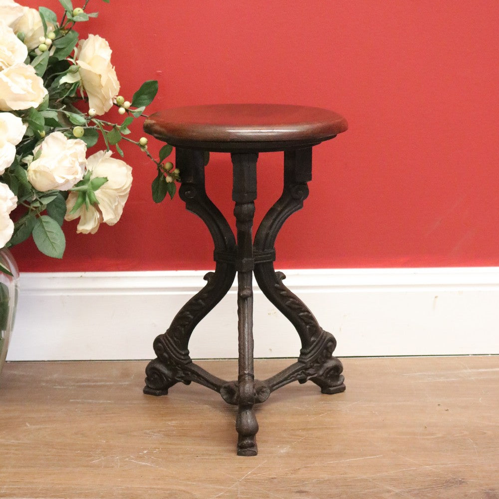 x SOLD Antique English Child's Ship Stool, Antique Cast Iron Swivel Se ...