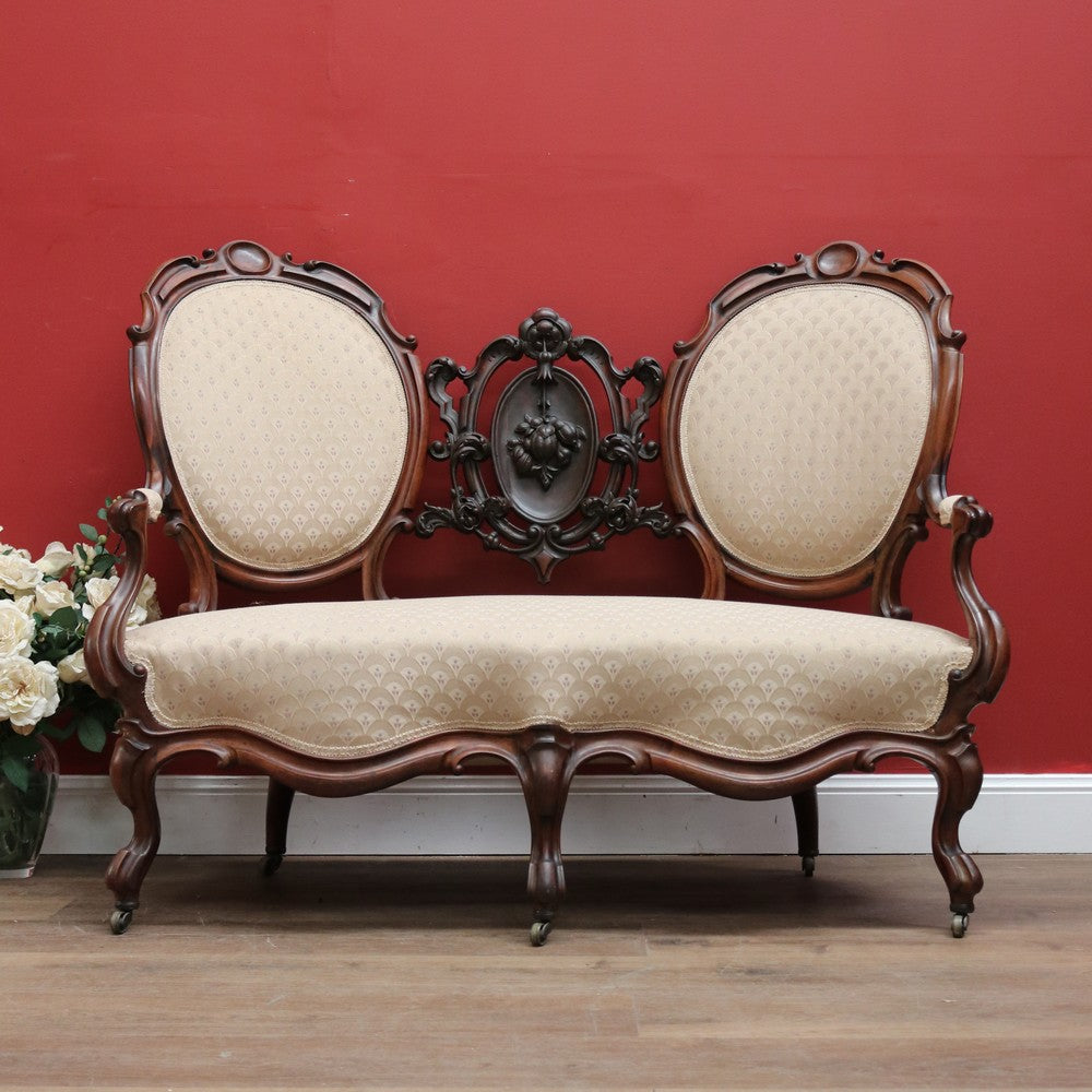 x SOLD Antique English Chaise, Oval Back Medallion Settee, English Ros ...