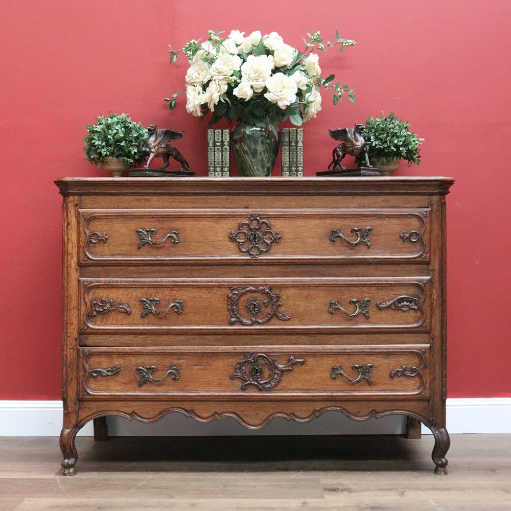 x SOLD Early Antique French Chest of Drawers, 3 Drawer Hall Foyer Entr ...