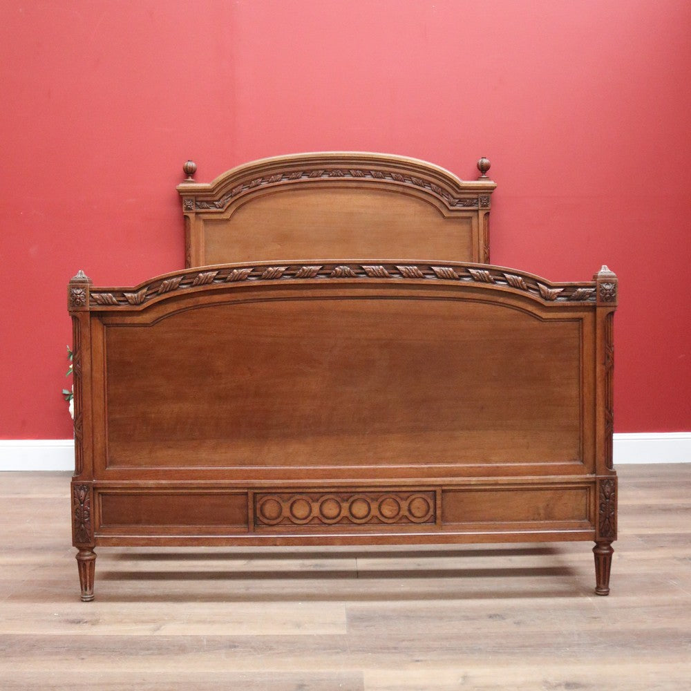 x sold Antique French Walnut Double Bed Head Foot and side rails with ...